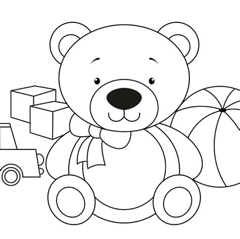 Ursinho De Pelúcia Brinquedos para colorir imprimir e desenhar