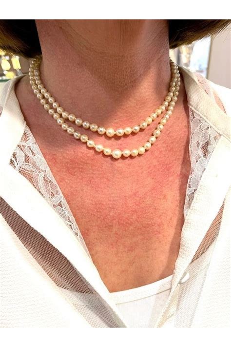 Collier 2rangs Chute Perles Argent Occasion