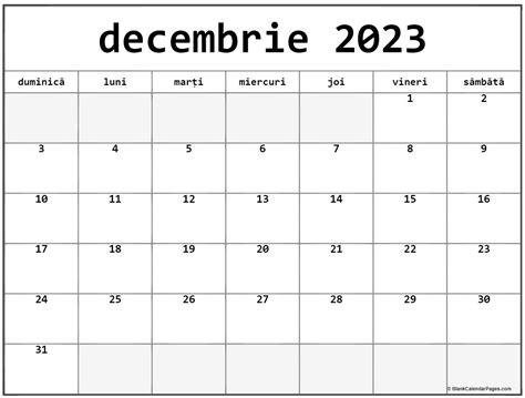 Calendarul Decembrie 2023 Imprimabil Gratuit In Romana
