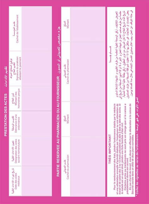 Feuille De Soins Medicaux Cnas As