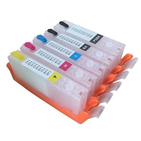 5 Colors PGI 270XL CLI 271XL Refillable Ink Cartridges For Canon PIXMA