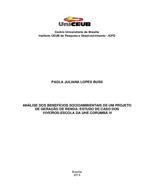 Preench Vel Dispon Vel Repositorio Uniceub Paola Juliana Lopes Buss