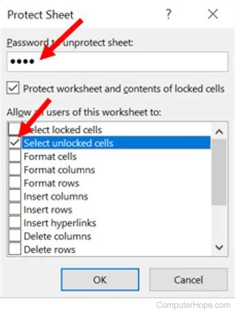 Protect And Unprotect A Cell Or Worksheet In Microsoft Excel