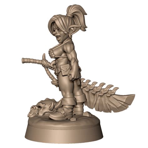 D Printable Female Goblin Hero Warrior By Willy Kao