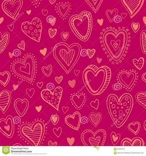 Seamless Pattern With Valentine Hearts Vector Stock Vector