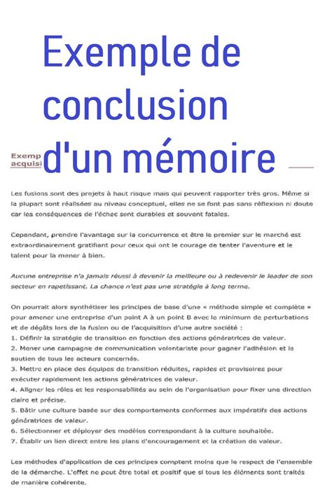 Exemple De Conclusion D Un M Moire