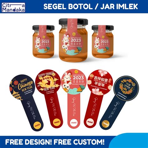 Jual Cetak Stiker Imlek Custom Segel Botol Imlek Sticker Segel Toples