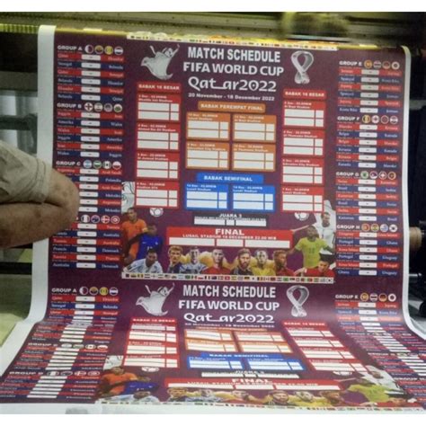 Jual Poster Jadwal Piala Dunia 2022 Ukuran A0 80x120cm Shopee Indonesia