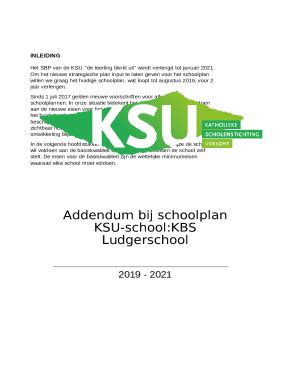 Addendum Bij SchoolplanKSU School Doc Template PdfFiller