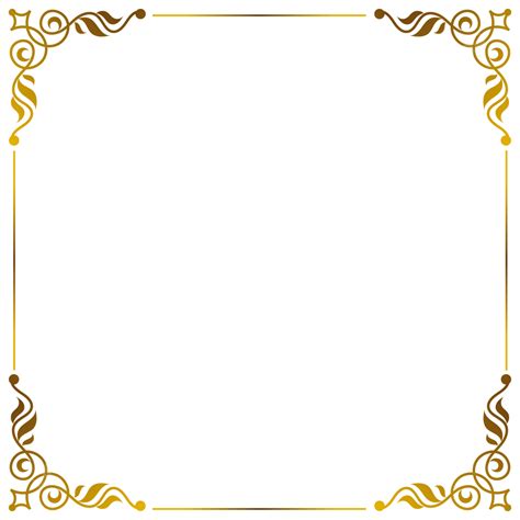 Borda De Canto Retrô Floral Dourado Vintage Ou Fundo Transparente De