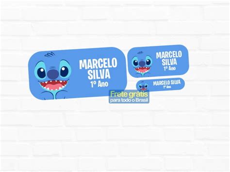 Etiqueta Escolar Stitch 130un Frete Grátis Elo7