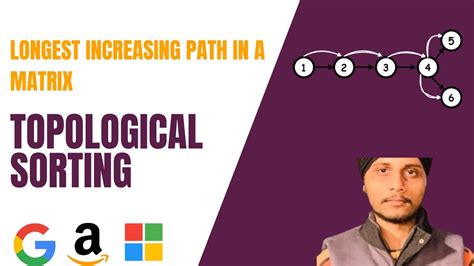 leetcode 329 longest increasing path in a matrix topological order youtube