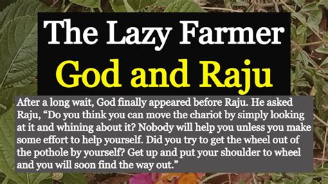 God Helps Those Who Help Themselves God And Raju The Lazy Farmer