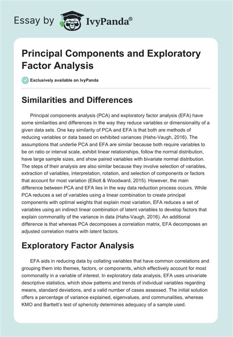 Principal Components And Exploratory Factor Analysis Words