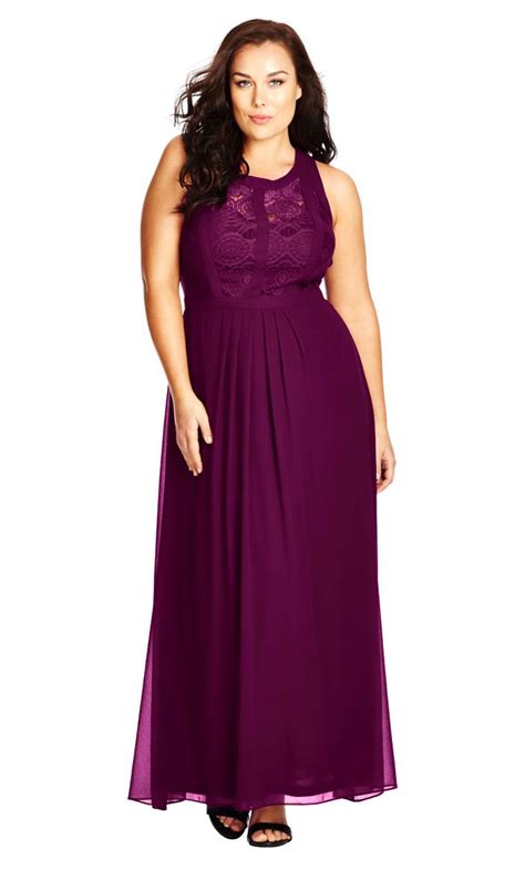City Chic PANELLED BODICE MAXI DRESS Women S Plus Size Fashion