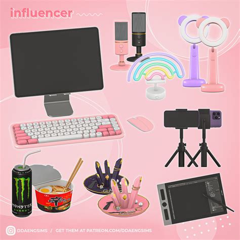 YouTuber CC Finds Ddaeng Sims Ddaengsims Sims 4 Influencer Set