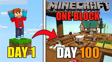 I Survived 100 Days On One Block In Minecraft YouTube