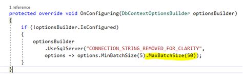 setting batch size in entity framework core