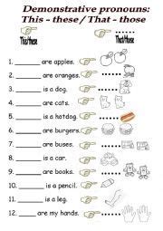Demonstratives Exercises Pdf Worksheetss English Vocabulary