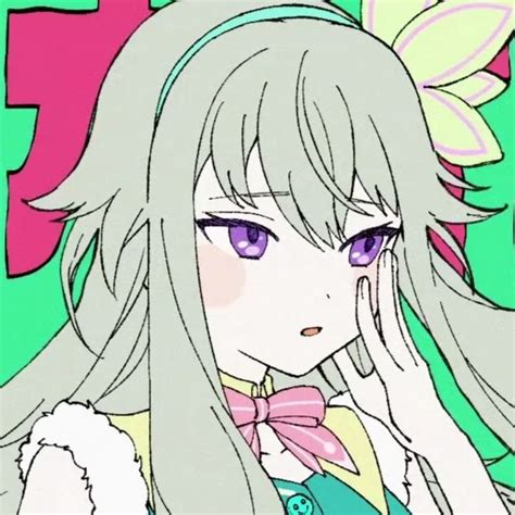 An Anime Girl With Long Hair And Purple Eyes Is Looking At The Camera