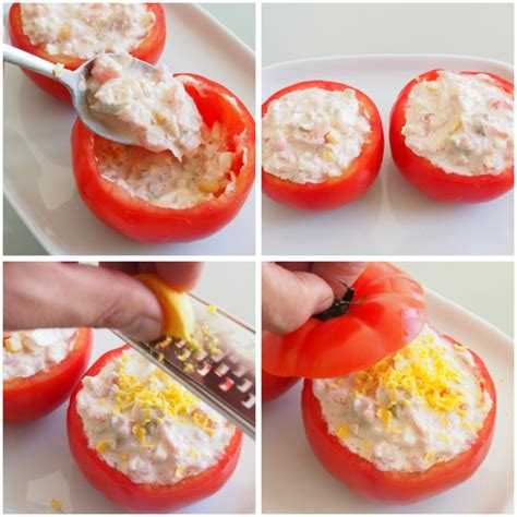 Tomates rellenos de atún y mayonesa El cocinero casero Entrantes