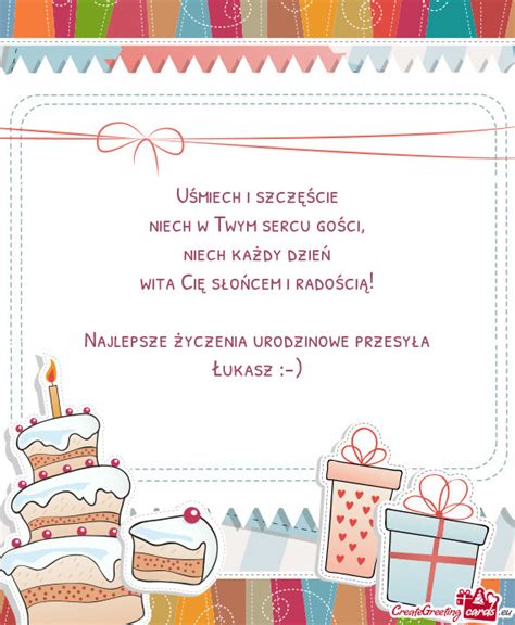 Najlepsze życzenia urodzinowe przesyła Darmowe kartki