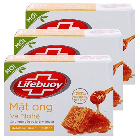 Xà phòng bảo vệ khỏi vi khuẩn Lifebuoy mật ong và nghệ bộ 3 cục x 90g