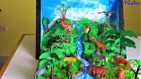 Como Hacer MAQUETA De ECOSISTEMA TERRESTRE JUNGLA DIORAMA
