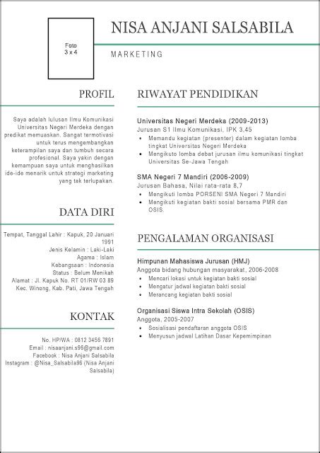 Detail Contoh Profil Diri Di Cv Koleksi Nomer