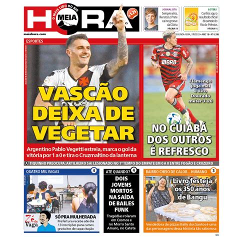 Jornais destacam vitória do Vasco contra o Grêmio veja as capas
