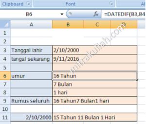 Cara Menghitung Umur Dengan Ms Excel MITRA KULIAH
