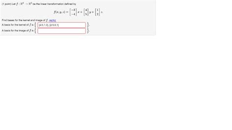 solved 1 point let r3 → r2 be the linear transformation
