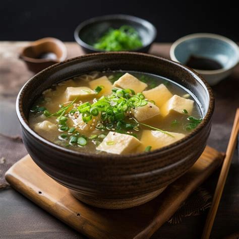 Premium Ai Image Delicious Japanese Miso Soup Tofu Soup Japan