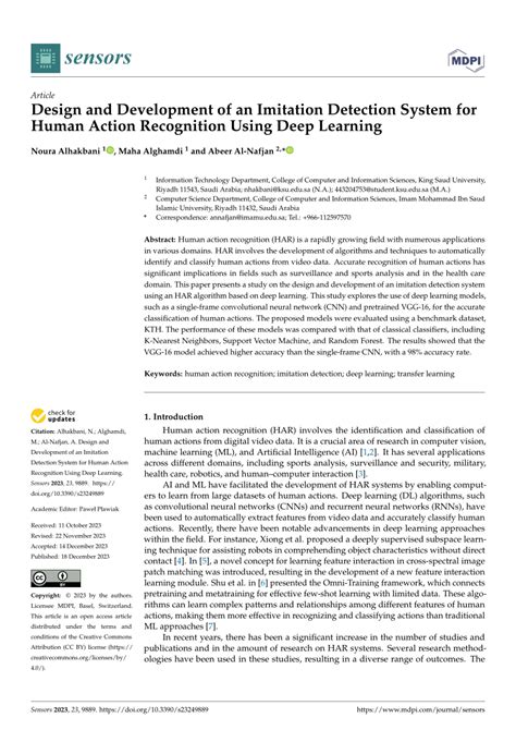 pdf design and development of an imitation detection system for human action recognition using