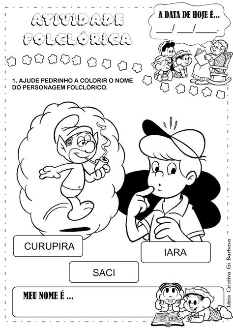Atividade Folclore Identificando O Nome Do Personagem Saci Ideia