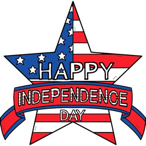 Feliz día de la independencia dibujos animados de colores clipart