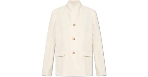 Totême Blazer With Standing Collar in White Lyst