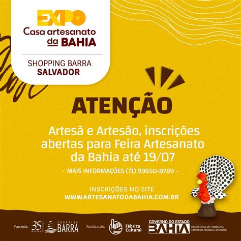 Inscrições abertas para expositores na Feira Artesanato da Bahia na