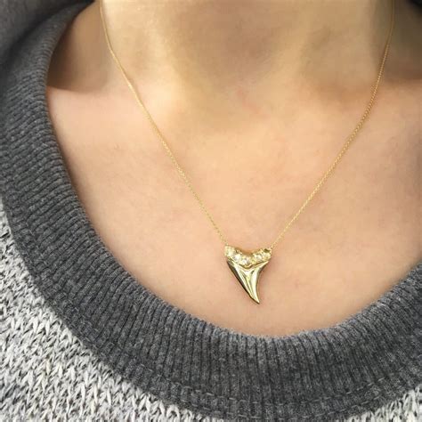 Diamond Shark Tooth Necklace Elisa Solomon Jewelry