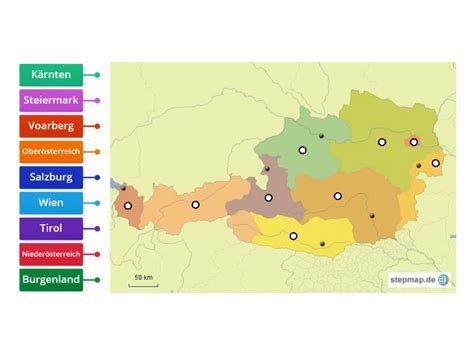 Österreich Bundesländer zuordnen Labelled diagram