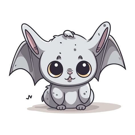 Lindo murciélago de dibujos animados Ilustración vectorial aislada
