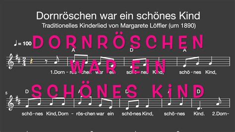 Lied Dornröschen war ein schönes Kind Kinder Melodie Akkorde