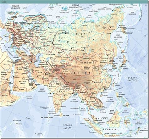 Arriba Imagen De Fondo Mapa De Asia Fisico Con Nombres Lleno