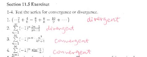 solved section 11 5s exercises 1 4 test the series for