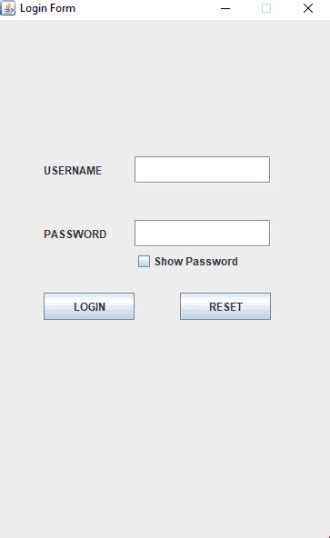 login form in java swing with source code tutorial