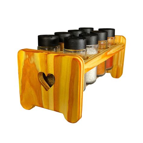 Porta Tempero BASTEI 8 Potes Vidro 100Ml Tampas Dosadoras