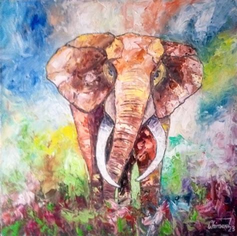 Elefant Elefant Animas Afrika Tiermalerei Von Jan Bei KunstNet