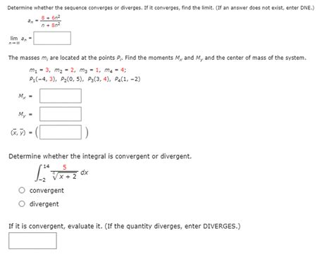 solved determine whether the sequence converges or diverges