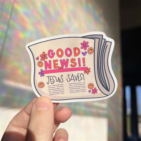 Jesus Saves Sticker Christian Sticker Newspaper Sticker Good News