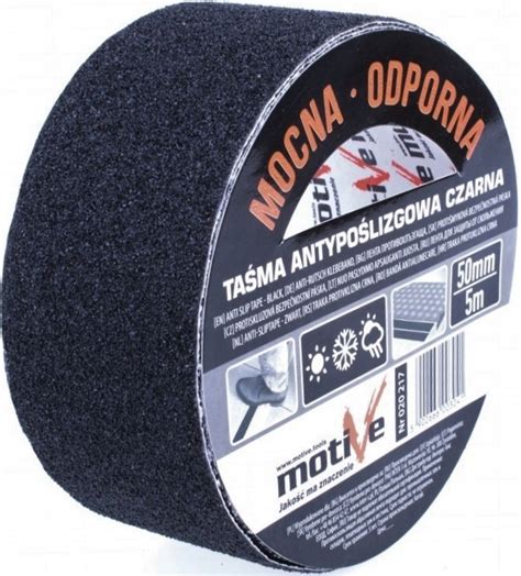 MOCNA TAŚMA ANTYPOŚLIZGOWA SCHODOWA CZARNA NA SCHODY ODPORNA 50MM 5M